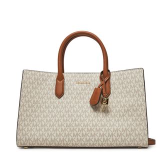 Michael Kors Handtasche MICHAEL Michael Kors Scarlett Medium Signature Logo Satchel 30F4GETS2B Beige
