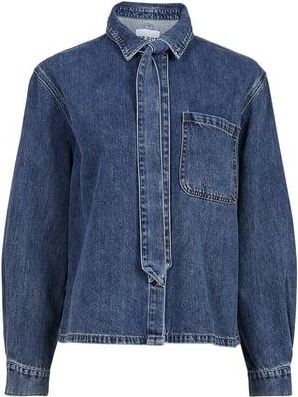 Object Chemise ample denim en coton m&eacute;lang&eacute;