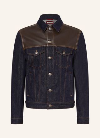 Brunello Cucinelli Brunello Cucinelli Jeansjacke Im Materialmix blau