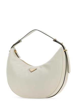 Prada Womens White Leather Big Arqu&atilde;&uml; Handbag Biancon Vitello Borse A Mano Bag