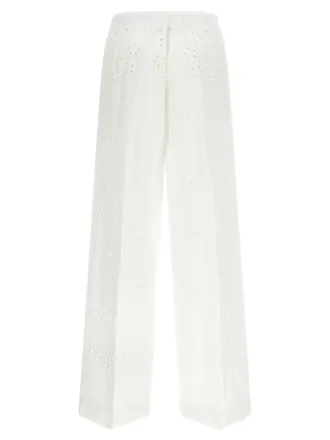 Herno Womens White Cotton Casual Pants