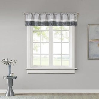 Madison Park Amherst Polyoni Biesen-Fensterpaneel, 50 x 84 cm, Schwarz Valance 50x18 grau