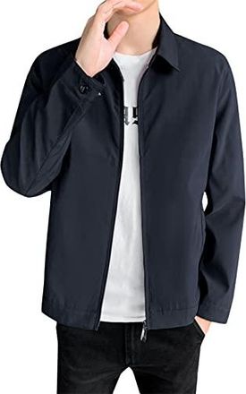 Generic Veste Homme - Hommes décontracté à manches longues automne hiver col montant haut chemisier Veste avec poches Veste Costard Homme Rouge