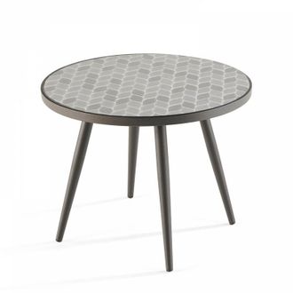Oviala Oviala - Table basse ronde motif en c&eacute;ramique - Tivoli