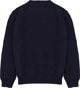 Polo Ralph Lauren Flag-Embroidered Cotton Sweater - Navy