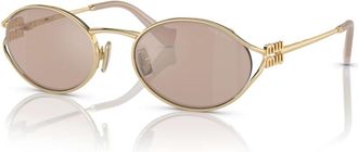 Miu Miu Gold/Hellrosa Sonnenbrille - - Accessories - Damen - Gelb - 54 MM