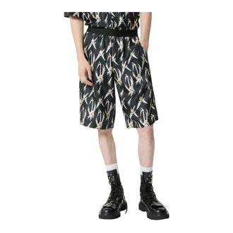 John Richmond Bedruckte Shorts mit elastischem Bund - - Shorts - Herren - Schwarzk - XL