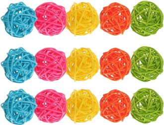 BESPORTBLE 15 St&uuml;ck Rattanb&auml;lle Aromatherapie Vasenf&uuml;ller Nat&uuml;rliche Holz Dekokugeln Bunt 16 Zoll Tischdeko und Bastelbedarf f&uuml;r Zuhause und Party
