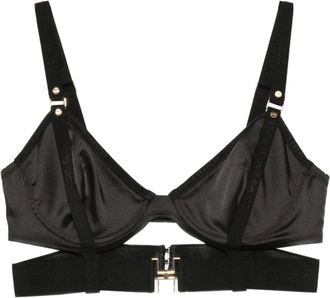 Elisabetta Franchi Femme, Tops, Noir, Taille: 44 FR Harness Strap Sleeveless Top