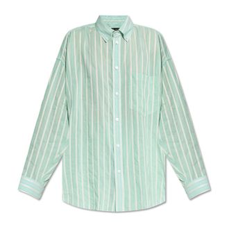 Balenciaga Hemd mit Streifenmuster - - Blouses & Shirts - Damen - Gr&uuml;n - XS