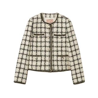 Twinset Boucl&eacute; Karojacke - - Jackets - Damen - Wei&szlig; - M