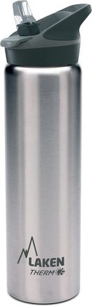 Laken Thermo Jannu Isolierte Edelstahl Kinder-Wasserflasche mit großer Öffnung, Unisex, Plain/Silver