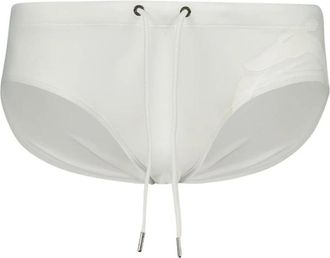 Trussardi Homme, Maillots de bain, Blanc, Taille: XL Maillot de bain blanc avec logo Ouroboro