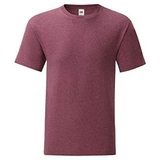 Fruit Of The Loom Iconic T Lot de 3 t-shirts pour homme Tailles S à 5XL, Bourgogne chiné, XXXL