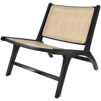 Rendez-Vous D&eacute;co Rendez-vous D&eacute;co - Fauteuil en teck noir et tressage cannage en rotin - kilka