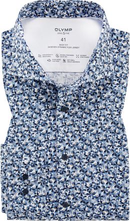 Olymp Herren Hemd blau geblümt