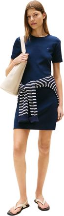 Tommy Hilfiger Damen Kleid New Cody Slim Short Dress aus Baumwolle, Blau (Dark Night Navy), 3XL