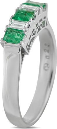 Luxury Bazaar bague sertie de diamants et démeraudes - Argent