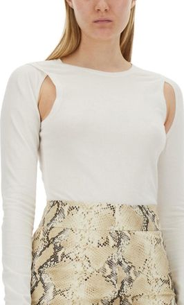 Helmut Lang Cut-Out Cotton Sweater - White