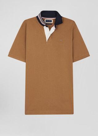 Eden Park Maillot En Coton Noisette Col Contrast&eacute; Coupe Regular