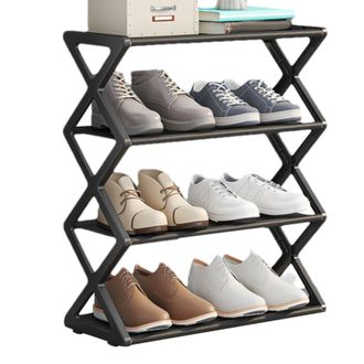 Generic Schuhregal f&uuml;r die Haust&uuml;r - Schuhregal aus Bambusholz, mehrst&ouml;ckiges Lagerregal, Mehrzweckregale aus Bambus | Schuhaufbewahrungsregal, m