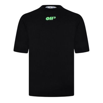 Off-white Off White - T-Shirt f&uuml;r Herren, Rundhalsausschnitt, Regul&auml;r (Schwarz/Fluoreszierendes Gr&uuml;n)