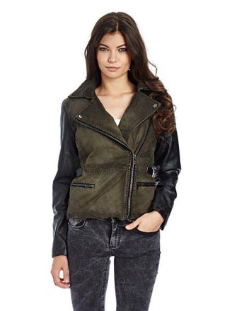 Red Bridge Lederimitatjacke Bikerjacke &Uuml;bergangsjacke Steppjacke asymetrischer Rei&szlig;verschluss