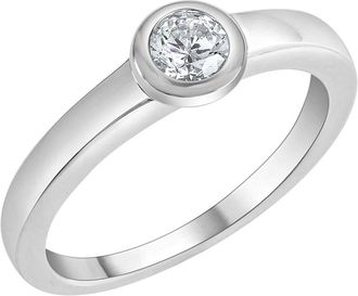 Zeeme Silber Ring Silber 925 rhodiniert mit Zirkonia wei&szlig;