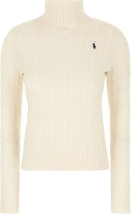 Polo Ralph Lauren Femme, Pulls, Beige, Taille: 42 FR Pull col roul&eacute; en maille torsad&eacute;e en laine et cachemire