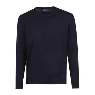 Drumohr Pull en cachemire &agrave; col rond - Homme - Pulls - Bleu - Taille: XL