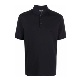 Giorgio Armani Homme, Tops, Bleu, Taille: L Polo shirt brod&eacute; avec logo