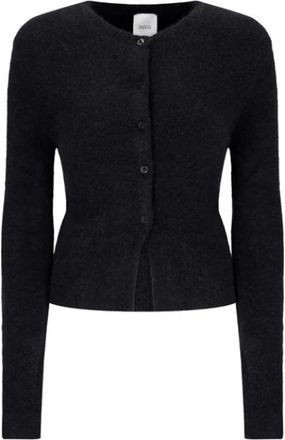 Patou Femme, Pulls, Noir, Taille: 36 FR Cardigan Doux en Mélange dAlpaga