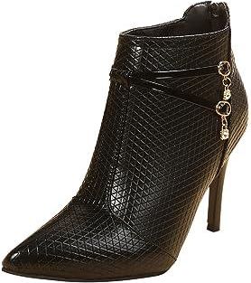 E.SSUE Bottines Femme Talon Aiguille Mode Hiver Chaud Chaussure Bottines Sexy Cowboy Western Bottes Confortables Bottes de moto Equitation Femme bottes D&eacute;con