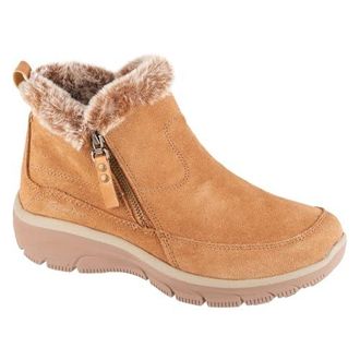 Skechers Femme Easy Going Cool Zip Bottine, Tan Suede, 38.5 EU