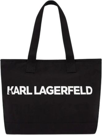 Karl Lagerfeld Homme, Sacs, Noir, Taille: ONE Size Extra Large Logo Tote Bag