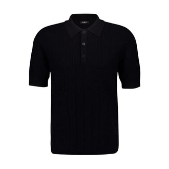 Balmain Monogram Strick-Poloshirt - - Tops - Herren - Schwarzk - S