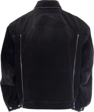 Haikure Cotton Denim Jacket - Black