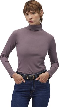 Mavi Damen HIGH Collar Jersey Shirt, moonscape, S