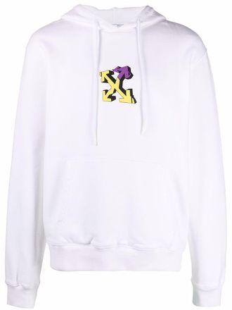 Off-white hoodie &agrave; imprim&eacute; graffiti - Blanc