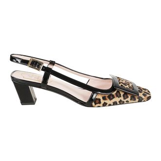 Roger Vivier Leopardenmuster Slingback Pumps mit Absatz - - Shoes - Damen - Schwarzk - 38 EU