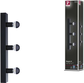 Paulmann 80097 Spiegelleuchte IP44 E14 230V max. 3x40W dimmbar Schwarz