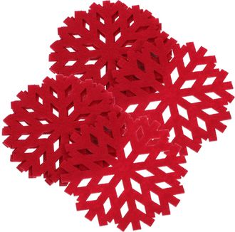 PartyKindom Hitzebeständige Matten Für Die Arbeitsplatte 20 Stück Rote Tischsets Mit Weihnachtsschneeflocken- Küchenzubehör