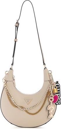 Guess Femme Davina Shoulder Bag Sac à bandoulière, Taupe Clair, Taille Unique