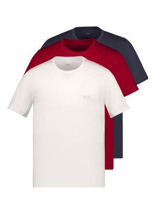 HUGO BOSS Herren T-Shirts blau Reine Baumwolle unifarben
