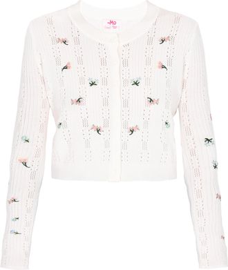 Mymo Strickjacke Frauen Wei&szlig;