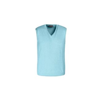 Moorer Homme, Pulls, Bleu, Taille: L Gilet sans manches en coton Sea Island