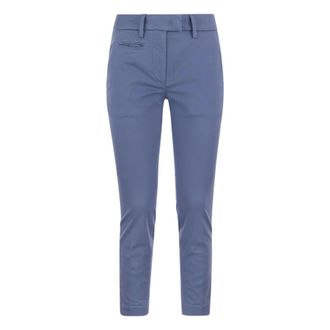 Dondup Homme, Pantalons, Bleu, Taille: W30 Pantalon en Gabardine de Coton Coupe Slim Parfait