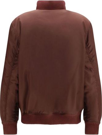 Off-white Embroidered Logo Nylon Bomber Jacket - Bordeaux