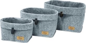 WENKO Feli K&ouml;rbe, Filz, Grau, 3 St&uuml;ck