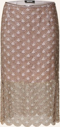Rotate Rotate Mesh-Rock Mit Schmuckperlen beige